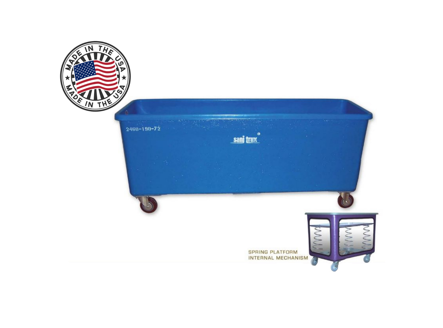 Sanitrux® Spring Platform Laundry Cart 2460-190-72 | RW Martin